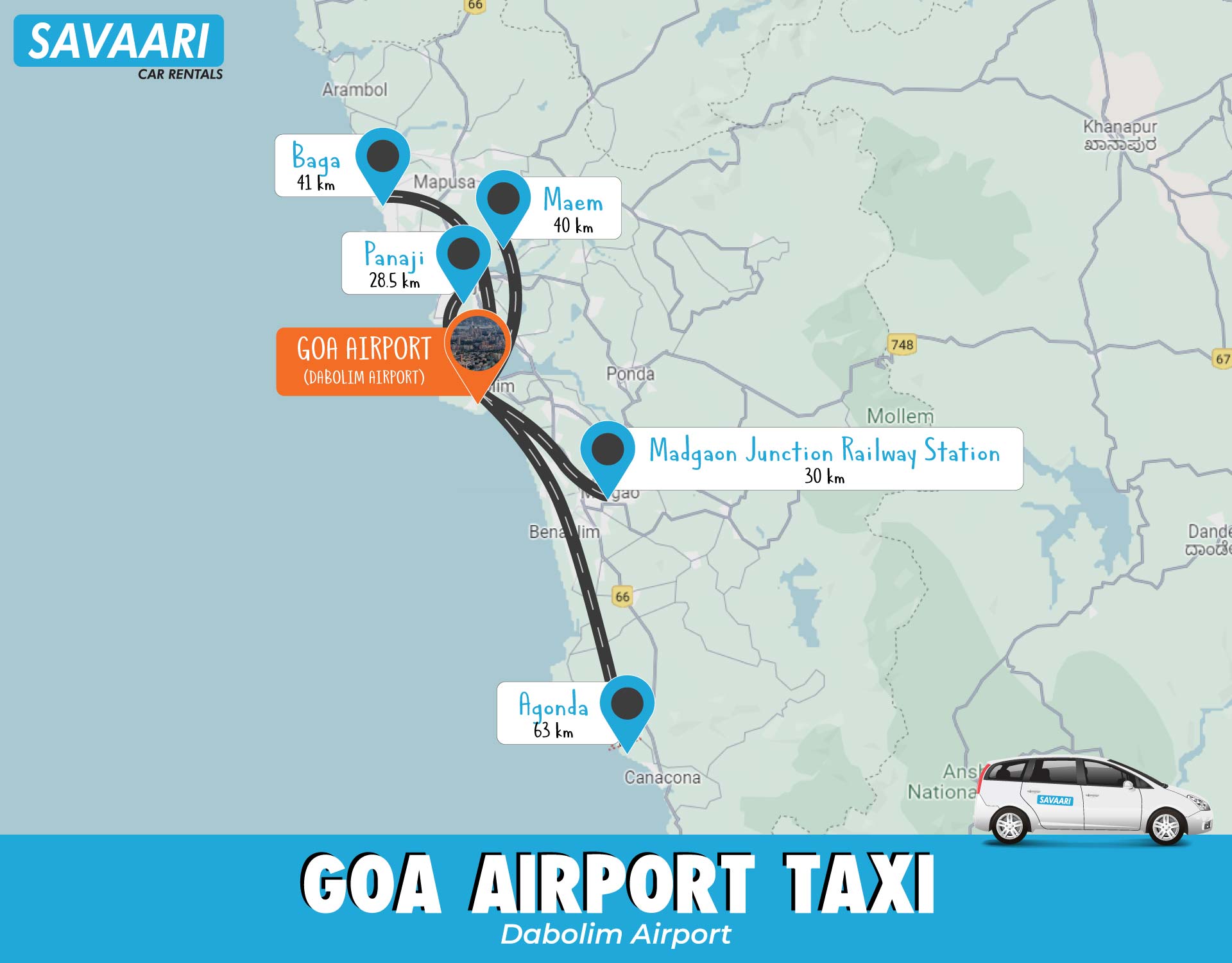 Airport Taxi in Goa from Dabolim & Mopa