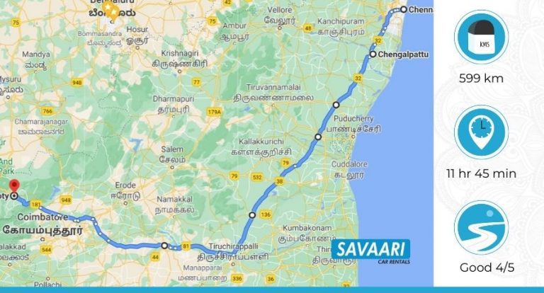 Chennai to Ooty by Road - Distance, Time & Useful Travel Information