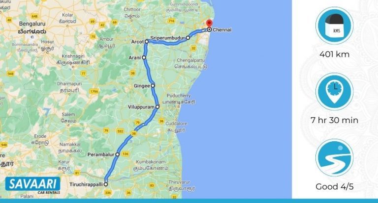 Trichy to Chennai by Road - Distance, Time and Useful Travel Information