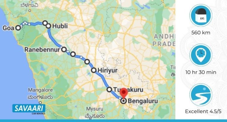 Goa to Bangalore by Road - Distance, Time and Useful Travel Information