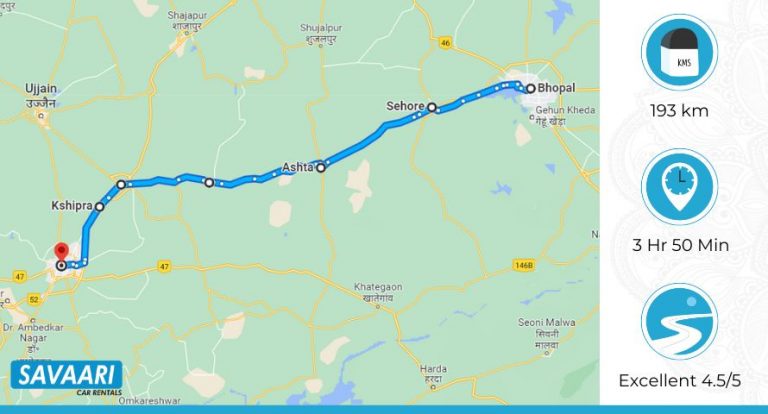 Bhopal to Indore by Road - Distance, Time & Useful Travel Information