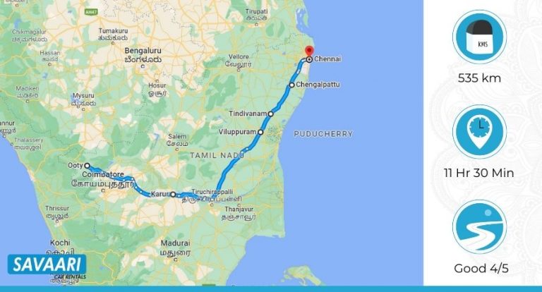 Ooty to Chennai by Road – Distance, Time and Useful Travel Information