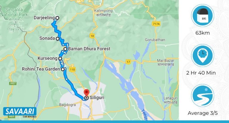 Darjeeling to Siliguri by road - Distance, Time & more info