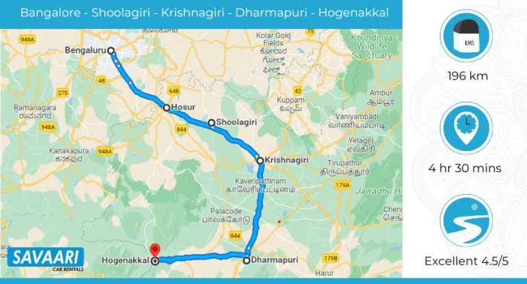 Bangalore to Hogenakkal - Distance, Time, Routes, & Travel Info