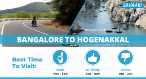 Bangalore to Hogenakkal - Distance, Time, Routes, Trains and Flights