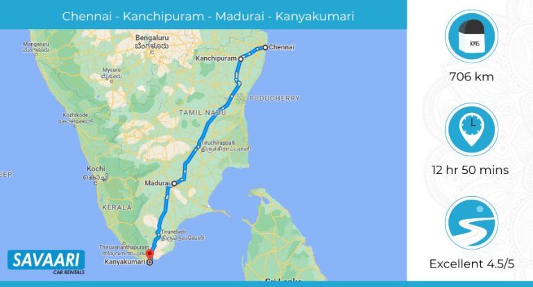 Chennai to Kanyakumari Road Trip Planner - Distance, routes & travel tips
