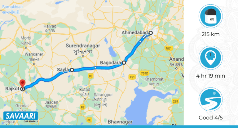Ahmedabad to Rajkot by Road - Distance, Time & other Travel Information