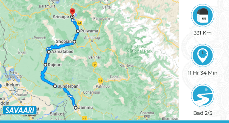 Jammu to Srinagar - Distance, Time, Routes, Trains and Flights