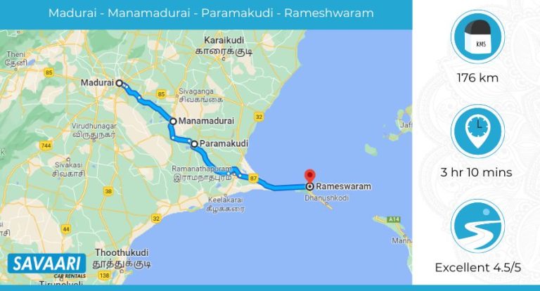 Rameshwaram to Madurai by Road - Distance, Time and Useful Travel ...