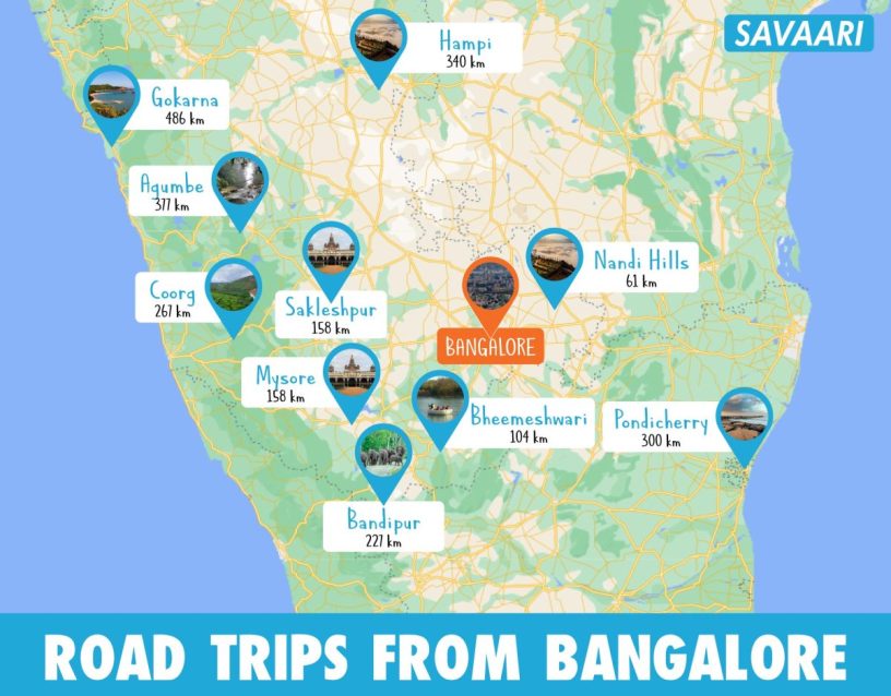 Places to visit near Bangalore - Save these awesome road trips